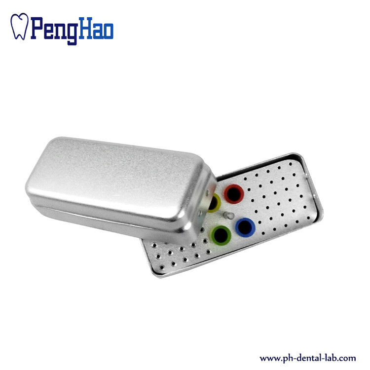 60 Holes Dental Endo Box / Aluminium Disinfect Dental Bur Holder