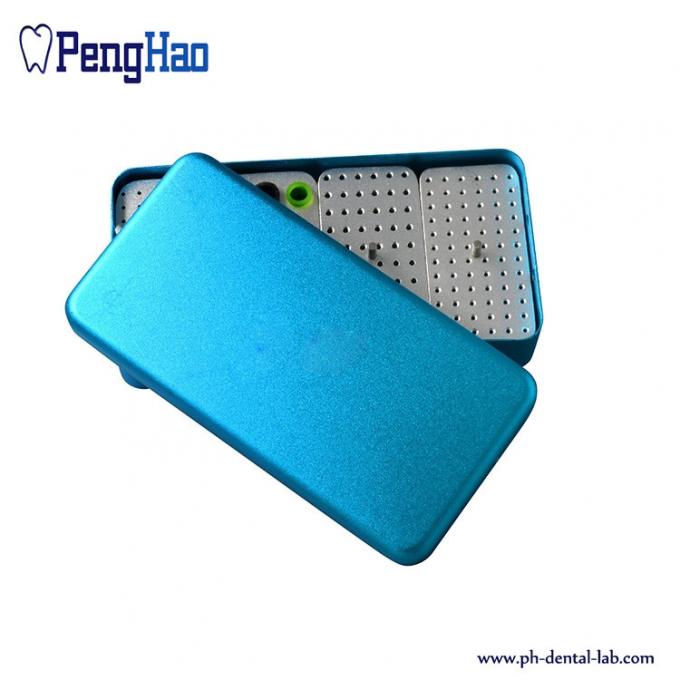 60 Holes Dental Endo Box / Aluminium Disinfect Dental Bur Holder